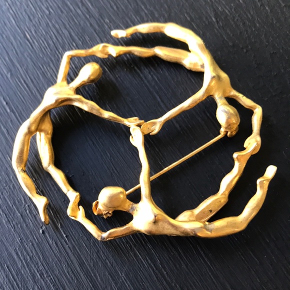 Jewelry | Vintage Gold Color Pin Three Hand Pinwheel | Poshmark